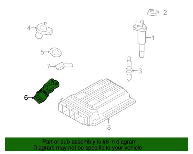 13627548995 - 2007-2018 BMW Engine Crankshaft Position Sensor (13-62-7 ...