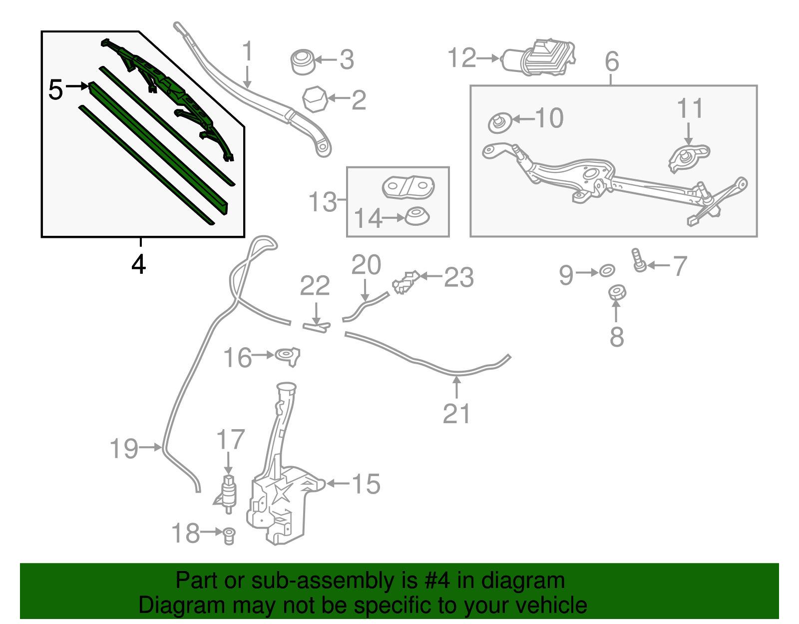76630-THR-A03 - Blade Windshield Wiper (575MM) (Passenger Side) - 2020 ...