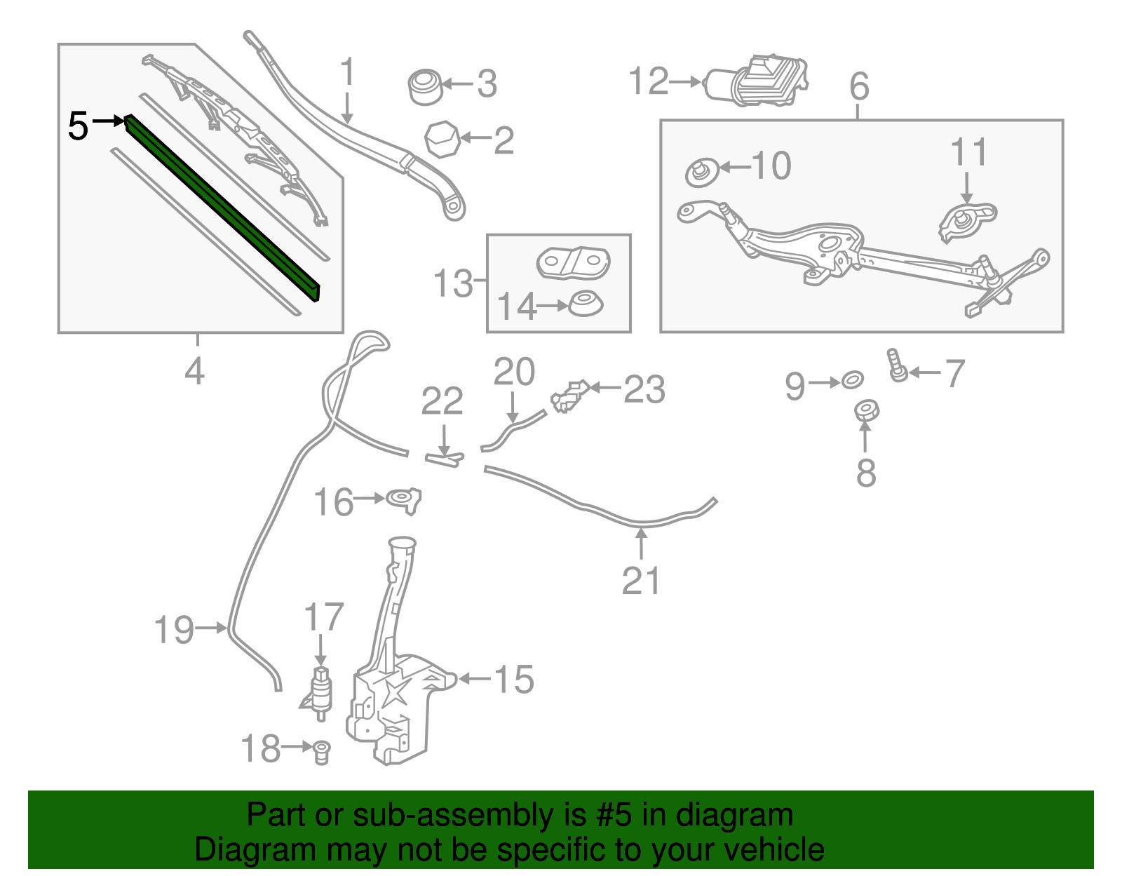 2018-2025 Honda Odyssey Wiper Blade Refill 76632-T4N-H04 | OEM Parts Online