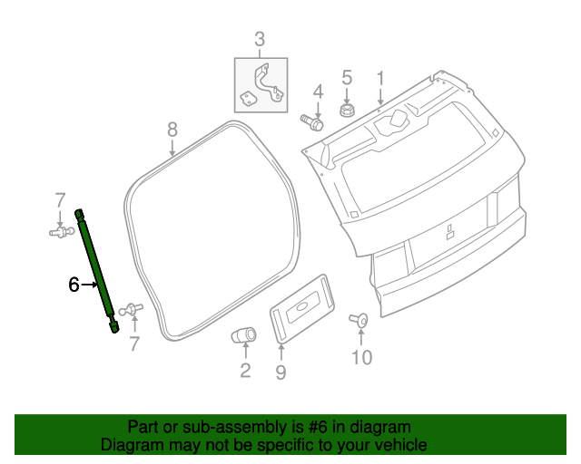 2012-2019 Land Rover Range Rover Evoque Support Cylinder LR135655 ...