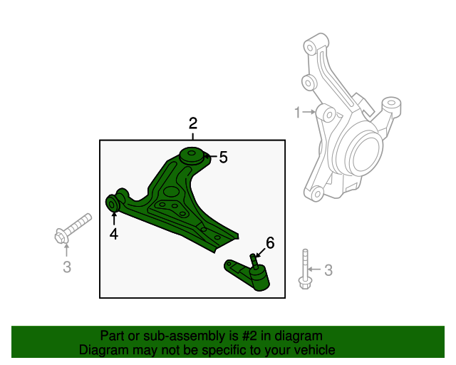 2004-2011 GM Front Driver Side Lower Control Arm 95975941 | TascaParts.com