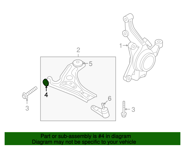 2004-2011 GM Lower Control Arm Front Bushing 96535087 | GMPartsDirect.com