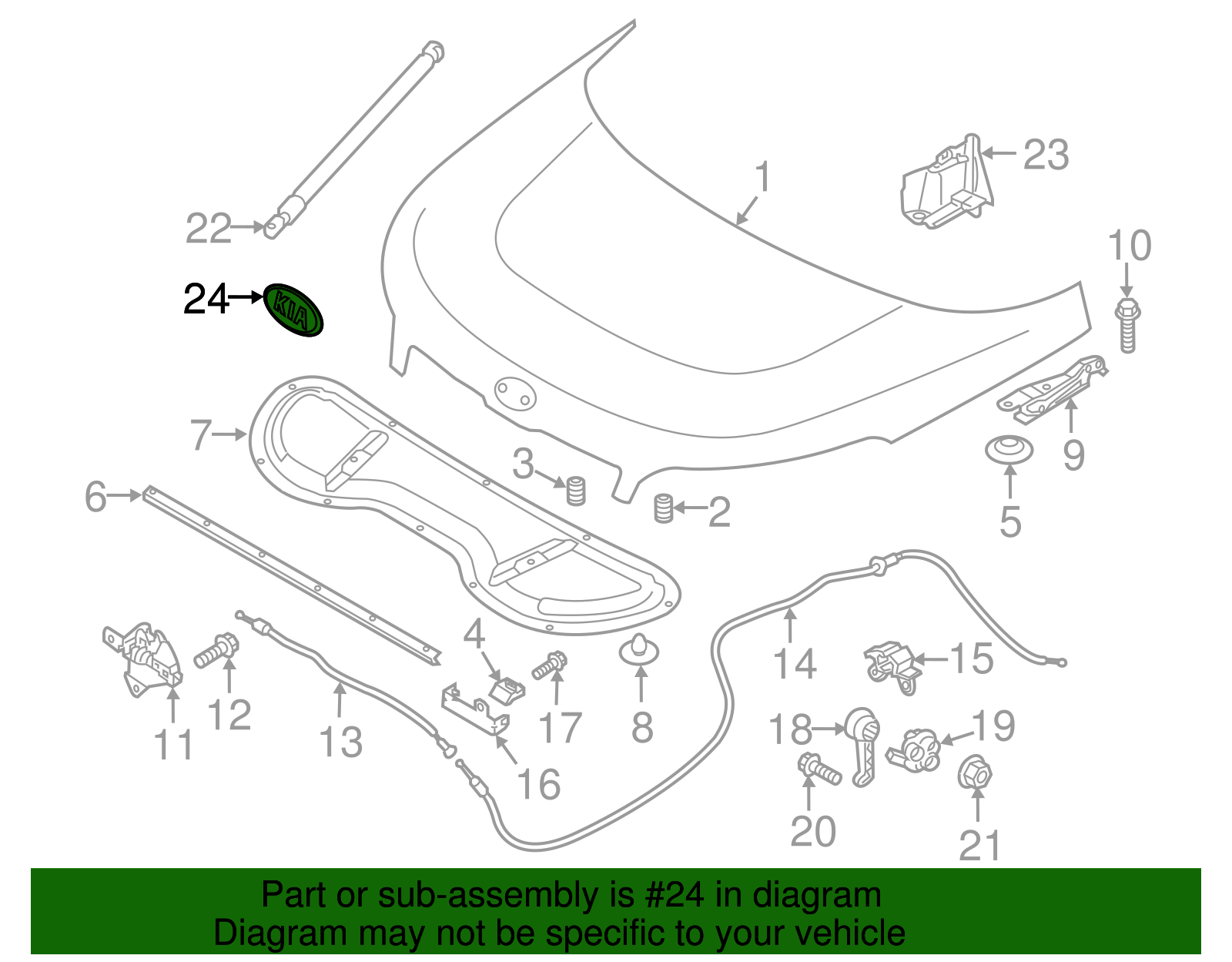 2014-2021 Kia Hood Emblem 86320-B2000 | Retail Performance Auto Parts