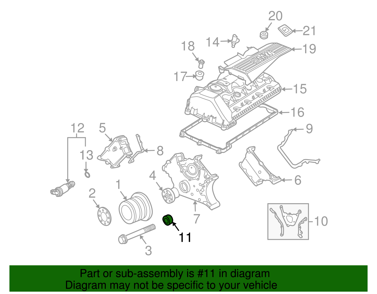 11147512101 - 2002-2010 BMW Rear Main Seal Retainer (11-14-7-512-101 ...