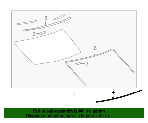 56117-50140 - Back Glass Dam 2004-2023 Lexus | AutoNationParts.com