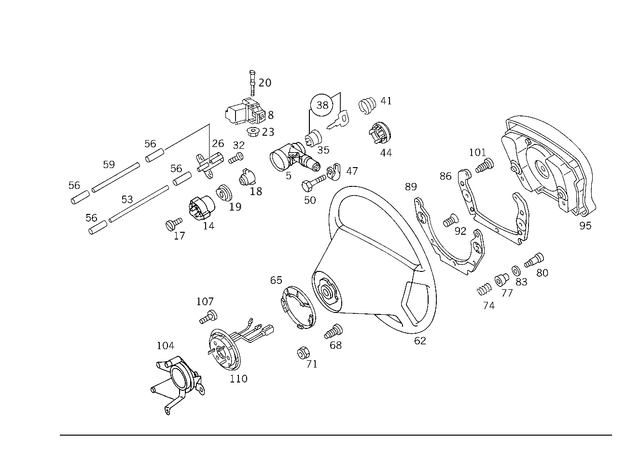 208-462-04-30 - Steering Wheel Lock 1994-2003 Mercedes-Benz | Mercedes ...