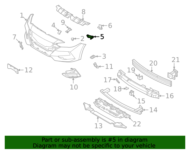 2020-2021 Nissan Sentra Side Bracket 62224-6LB0A | TascaParts.com