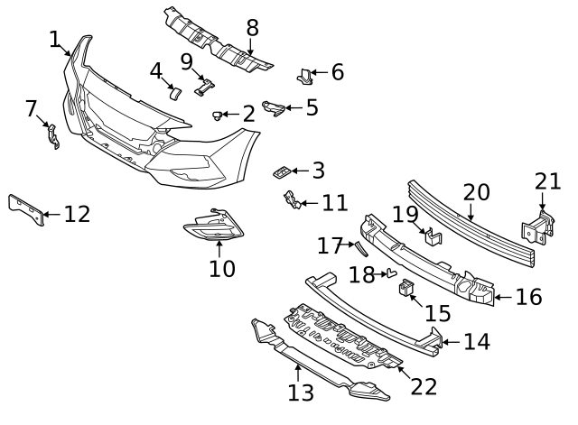 2020-2021 Nissan Sentra Energy Absorber Protector 62066-6LB0A ...