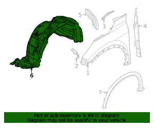 63840-6RA0A - Fender Liner 2021-2024 Nissan Rogue | Nissan Parts ...