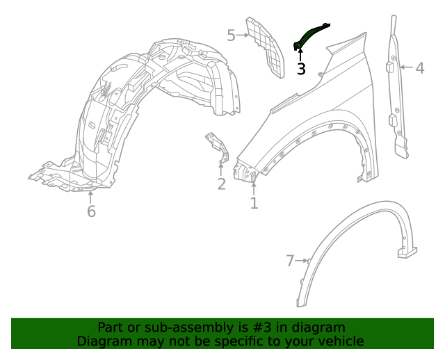 66894-6RA1A - Fender Ledge Cover 2021-2024 Nissan Rogue | Nissan Parts ...
