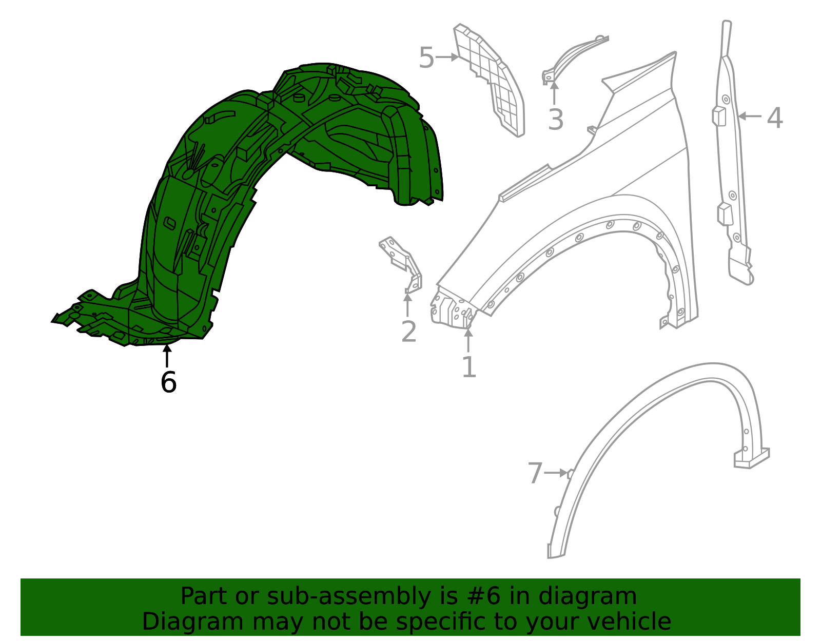 2023-2025 Nissan Rogue Fender Liner 63841-6RC1A | My Nissan Part