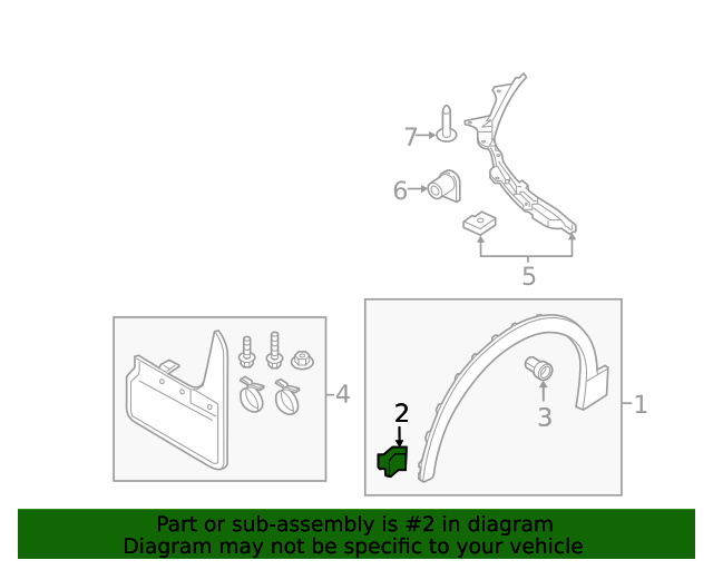 36A-854-451 - Wheel Opening Molding Retainer 2019-2023 Audi | Audi OEM ...