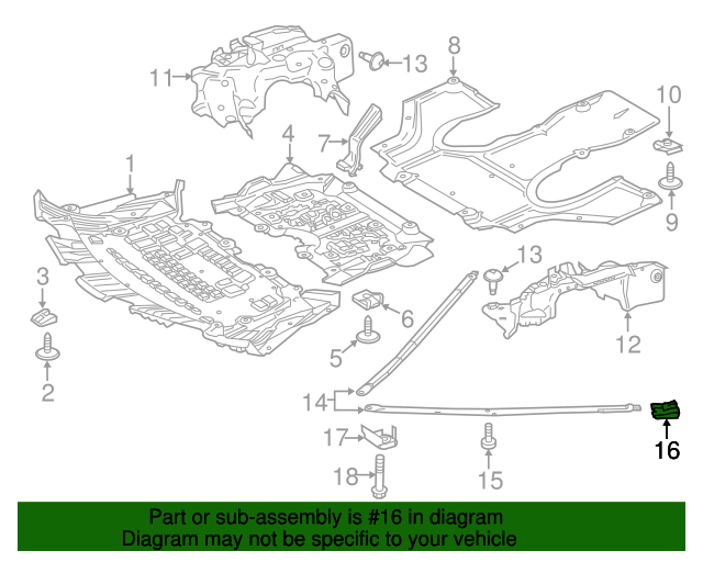 004-994-31-45 - Radiator Support Splash Shield Nut 2003-2024 Mercedes ...
