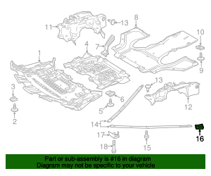 004-994-31-45 - Radiator Support Splash Shield Nut 2003-2024 Mercedes ...
