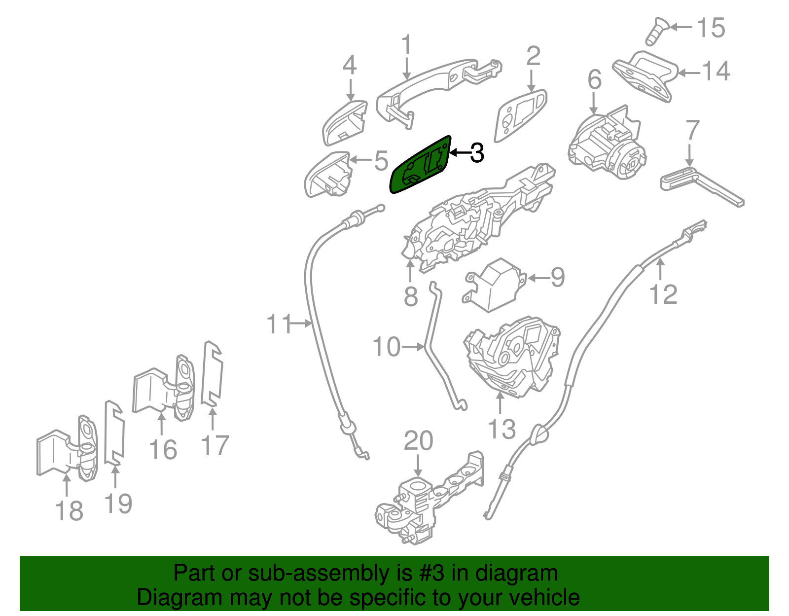 2011-2018 Volvo | Handle, Outside Gasket | 31301867 | My Swedish Parts