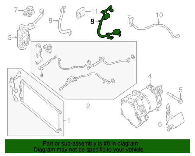92490-3NK0B - Flex Hose 2015-2017 Nissan LEAF | Nissan Parts ...