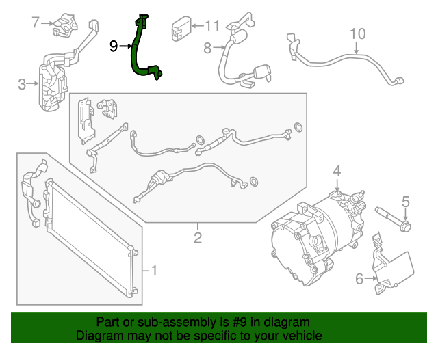 2013-2017 Nissan LEAF Flex Hose 92480-3NK0B | Temecula Nissan Parts