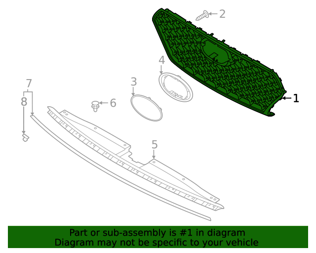 863A0-G3800 - Grille Assembly - 2019-2020 Hyundai Elantra GT | World ...