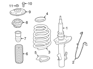 LR070932 - Suspension Strut 2012-2018 Land Rover Range Rover Evoque ...