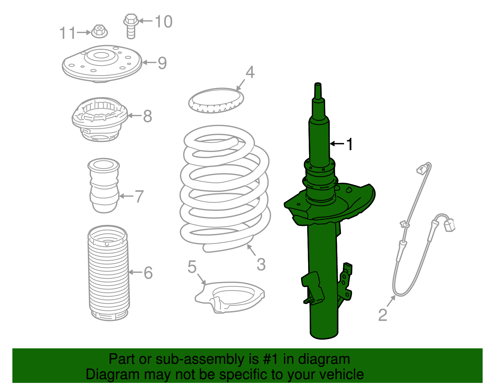 2012-2019 Land Rover Range Rover Evoque Strut LR024442 | OEM Parts Online