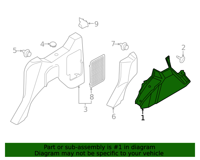 GT1Z-1727786-C - Quarter Panel Insulator 2019-2023 Ford Transit Connect ...