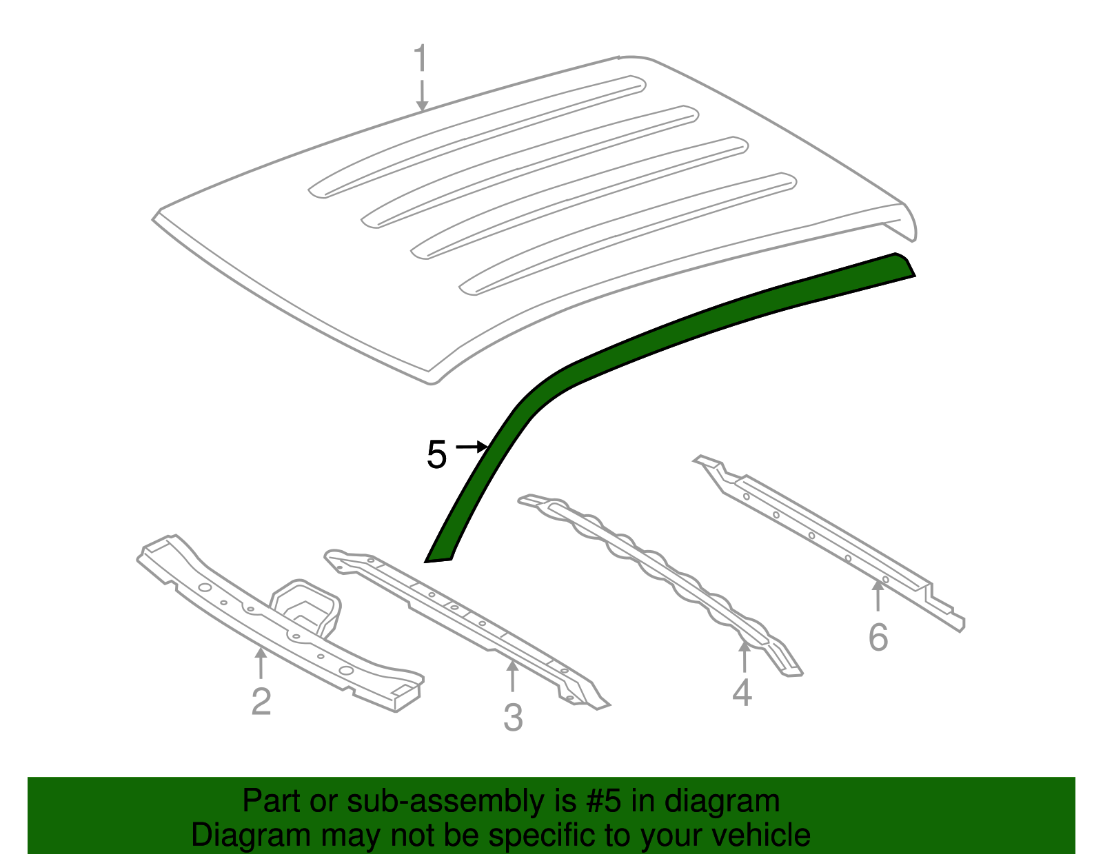 2005-2015 Toyota Tacoma Roof Drip Molding 75551-04063 | Toyota ...