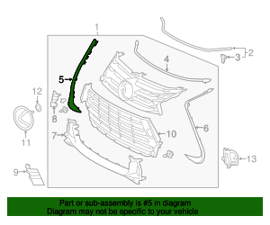2016-2020 Lexus Side Molding 52712-30120 | OEM Parts Online