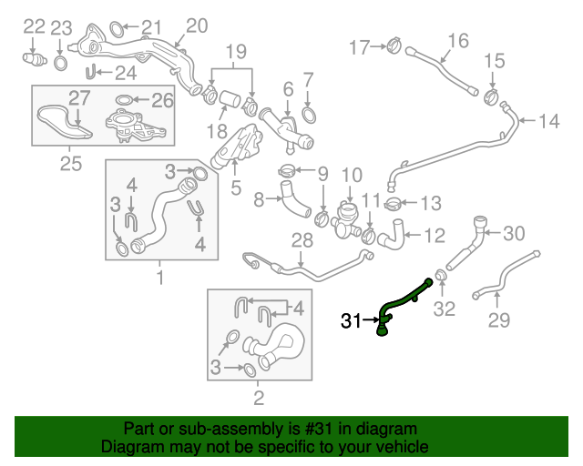 4G0-121-071-N - Engine Coolant Pipe 2012-2018 Audi | AutoNation Parts