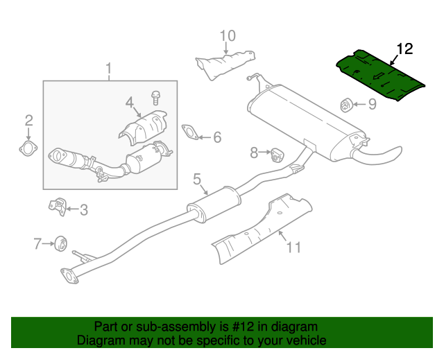 2017-2019 Nissan Rogue Sport Heat Shield 74772-JE20A | QuirkParts
