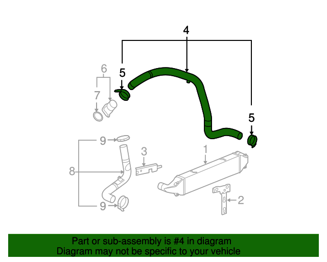 2008-2010 Chevrolet Intercooler Inlet Pipe 25912407 GM | GMPartsDirect.com