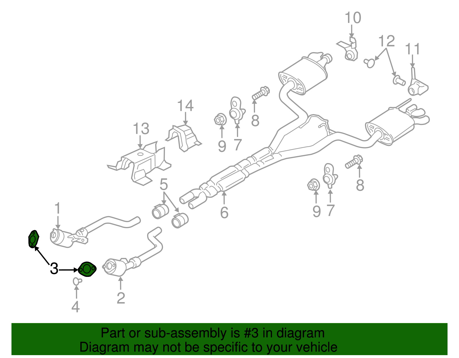 FR3Z-5B266-A - Catalytic Converter Gasket - 2015-2020 Ford Mustang ...