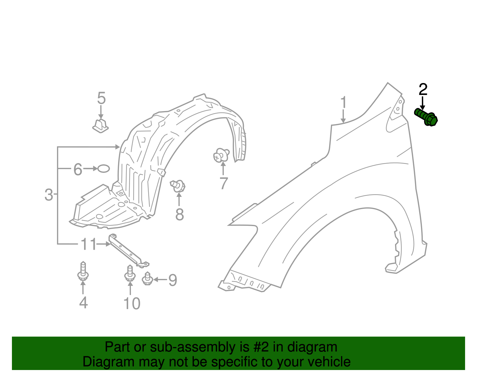 901810004 - Fender Bolt 2012-2018 Subaru | Subaru Factory Parts Online