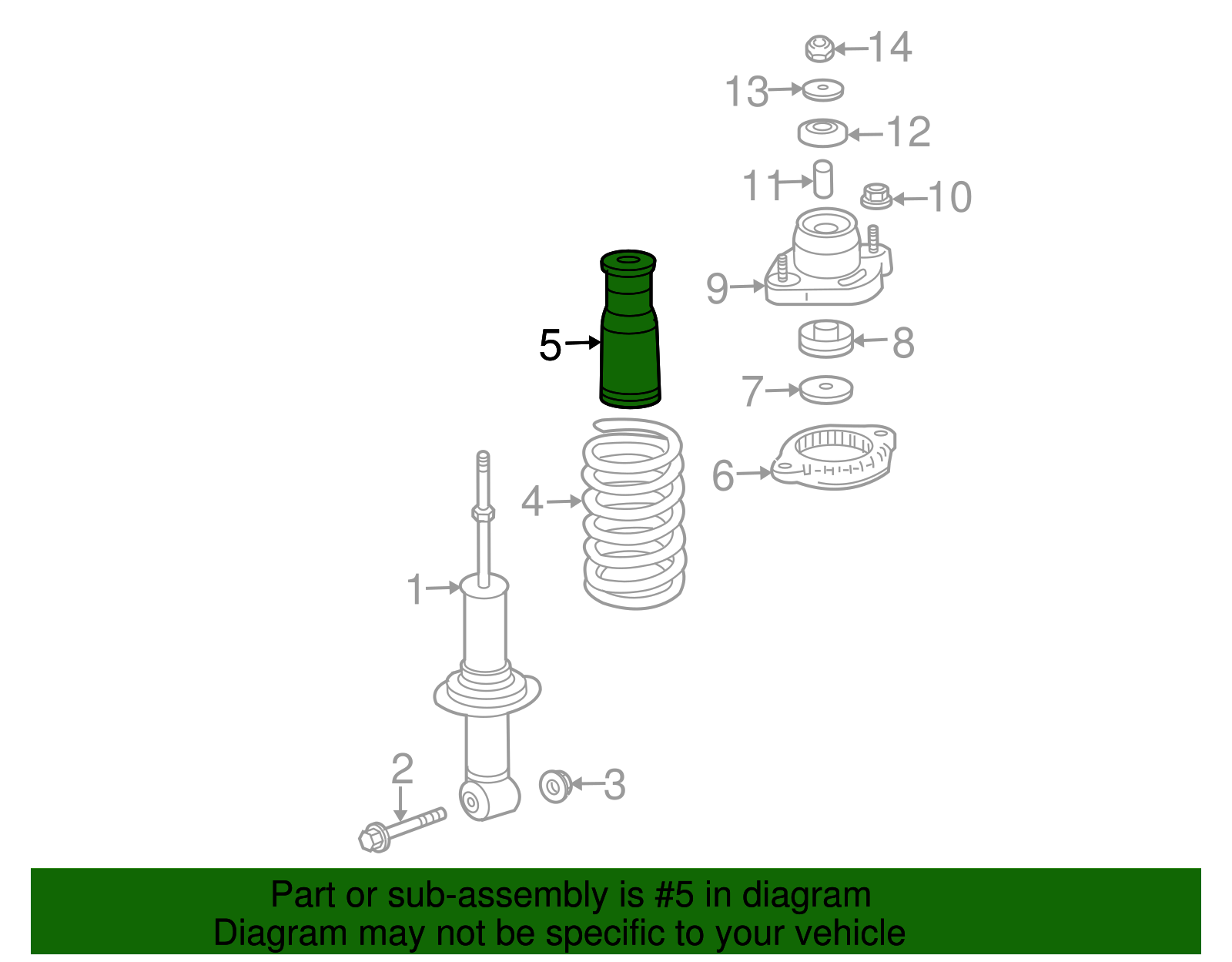 4155A049 - Strut Bumper 2002-2024 Mitsubishi | Mitsubishi Direct Parts