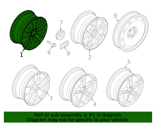 Genuine BMW 36-11-6-856-089 | 18" Style 488 Multi-Spoke Orbitgray ...