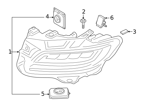 Headlamp Components for 2019 Lincoln Nautilus | Genuine OEM Ford Parts ...