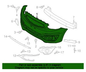 6400g519 - Bumper Cover 2017-2020 Mitsubishi Mirage | Mitsubishi Direct ...