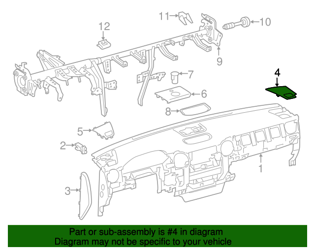 2014-2021 Toyota Tundra Speaker Cover 55473-0C020-C0 | OEM Parts Online