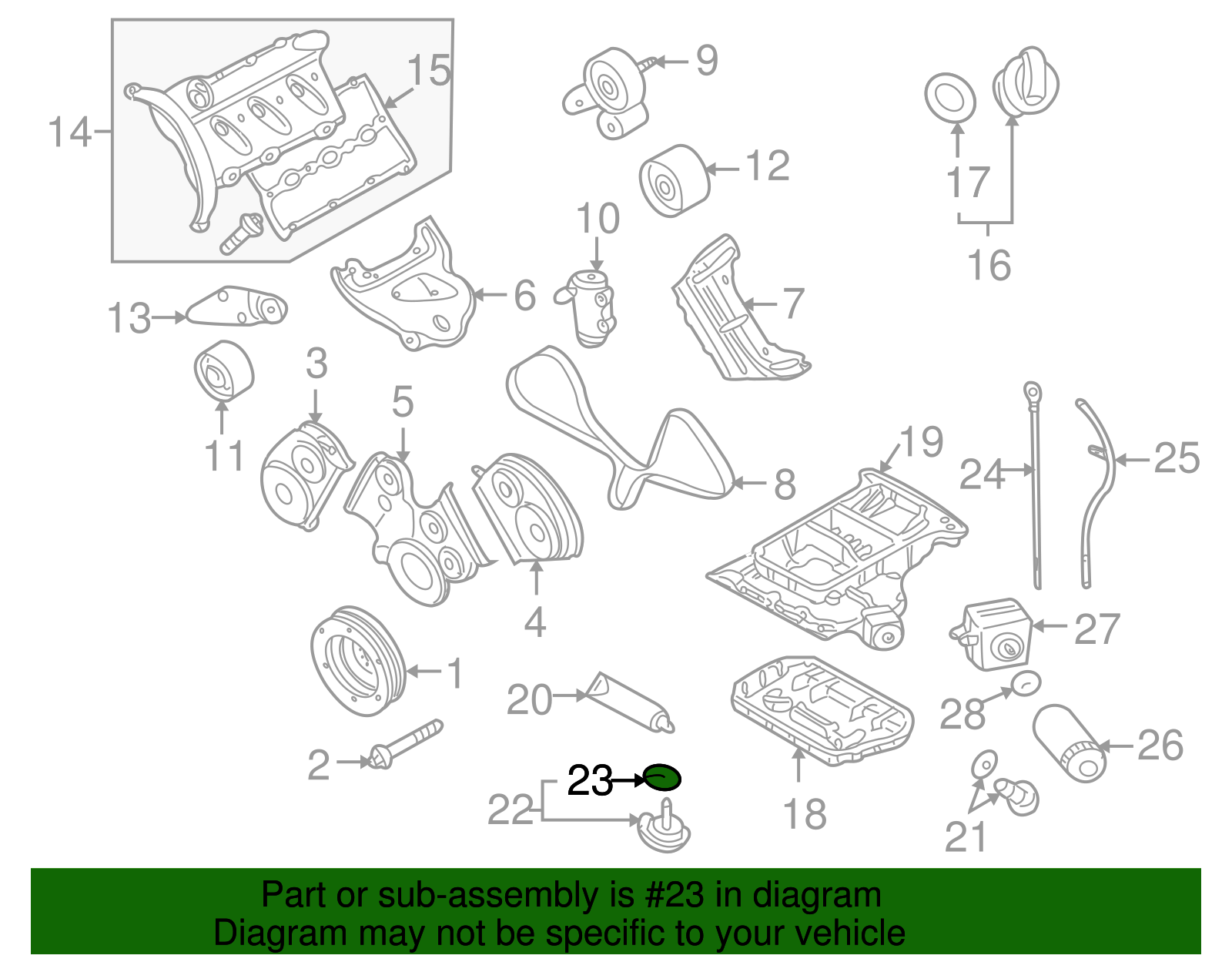2002-2015 Audi Level Sensor O-Ring 038-103-196 | Audi USA Parts