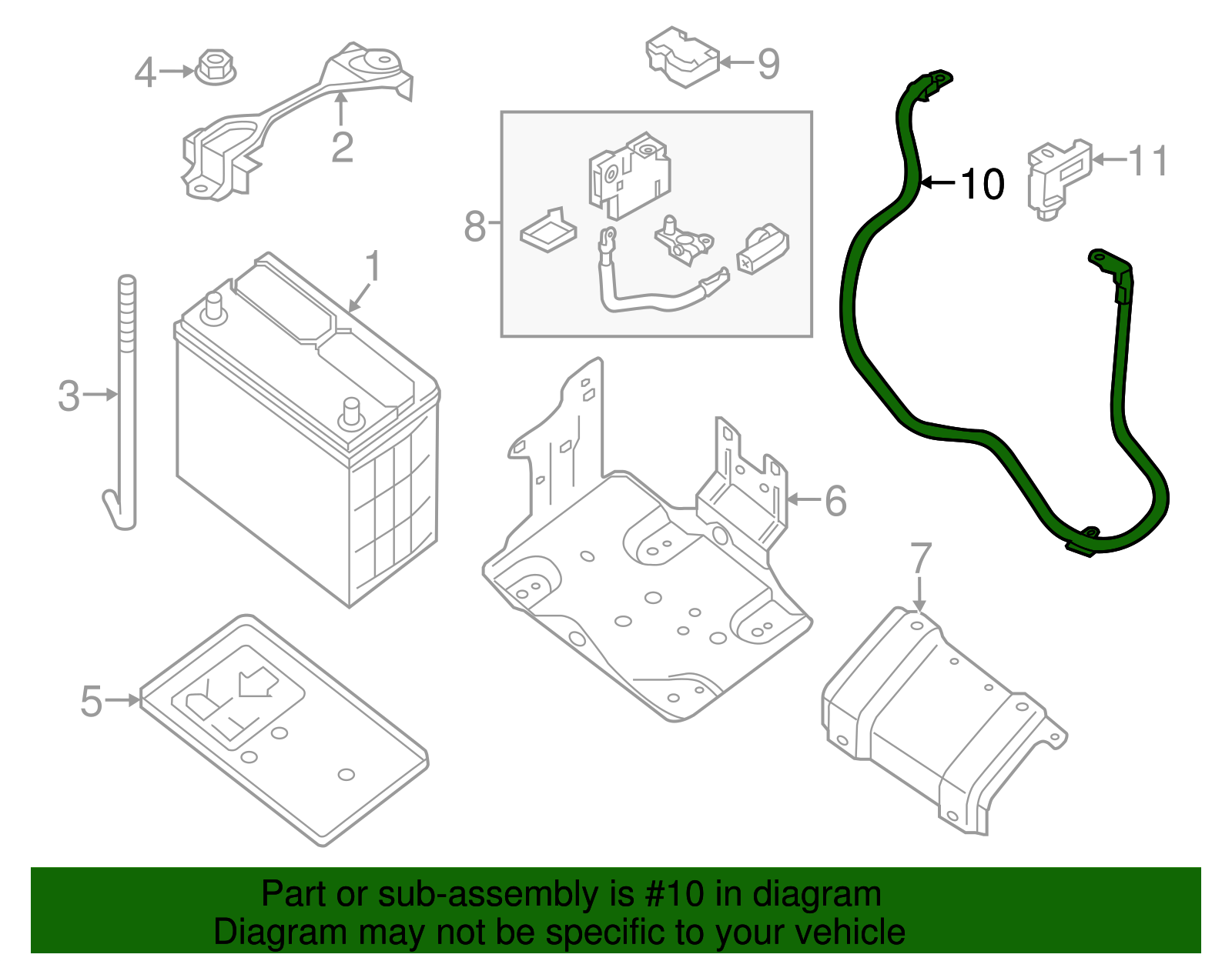 2013-2017 Nissan LEAF Negative Cable 24080-3NF0A | Bill Kay Nissan Parts