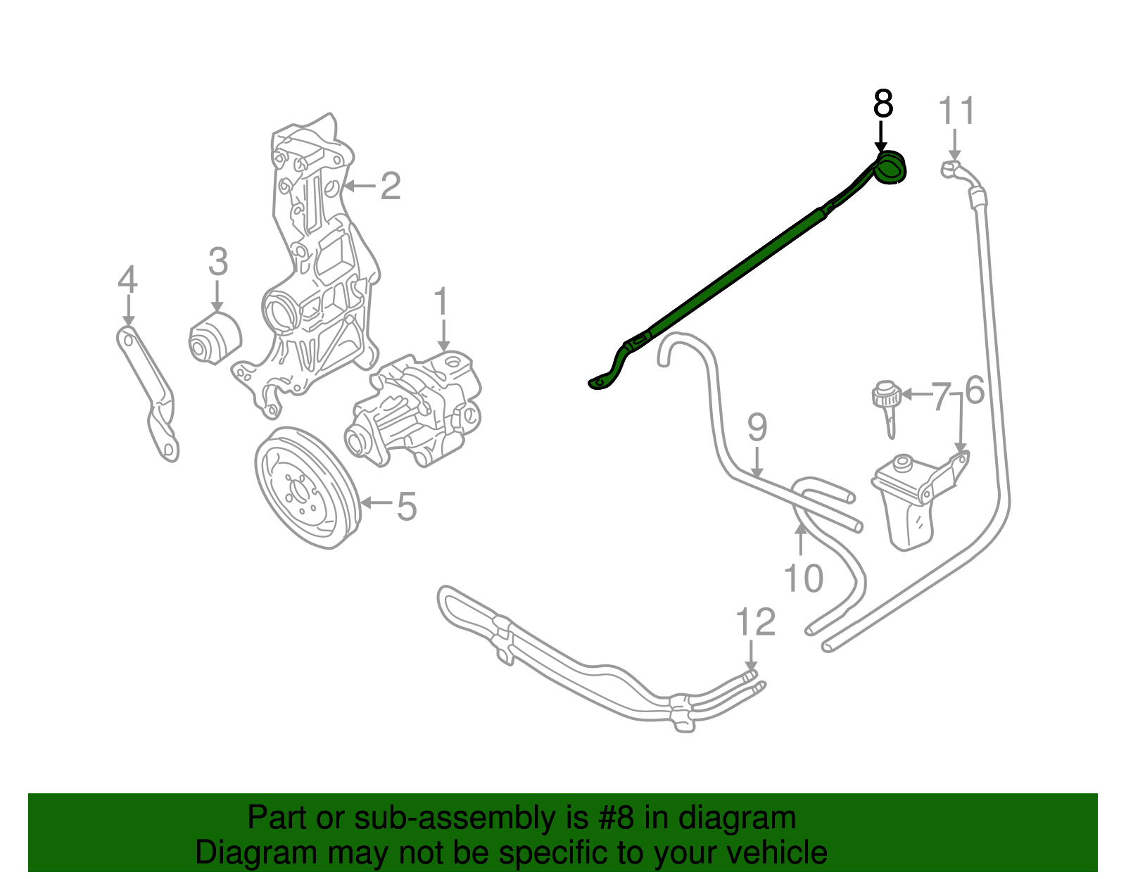 8D1-422-893-AL - Power Steering Pressure Hose 1997-2002 Audi | Audi OEM ...