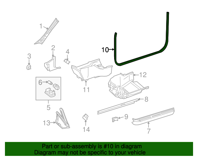 207-692-03-76-8P16 - Door Edge Guard 2010-2013 Mercedes-Benz ...