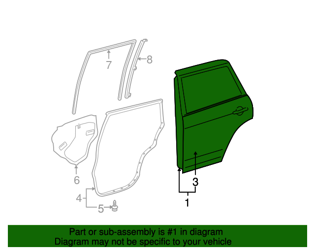67004-0R030 - Door Shell - 2006-2009 Toyota RAV4 | OEM Genuine Toyota Parts