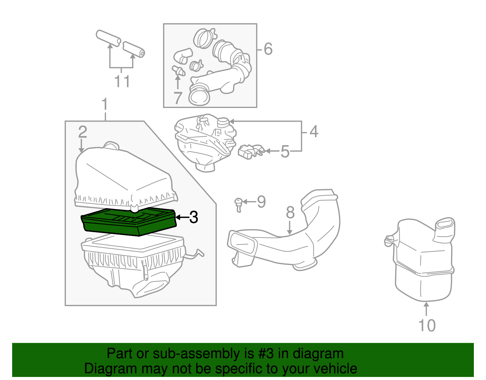 Genuine Toyota Element Air Filter 17801-03010 part# 17801-03010 for ...