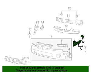 2004-2006 Pontiac GTO Passenger Side Front Bumper Fascia Guide 92177409 ...