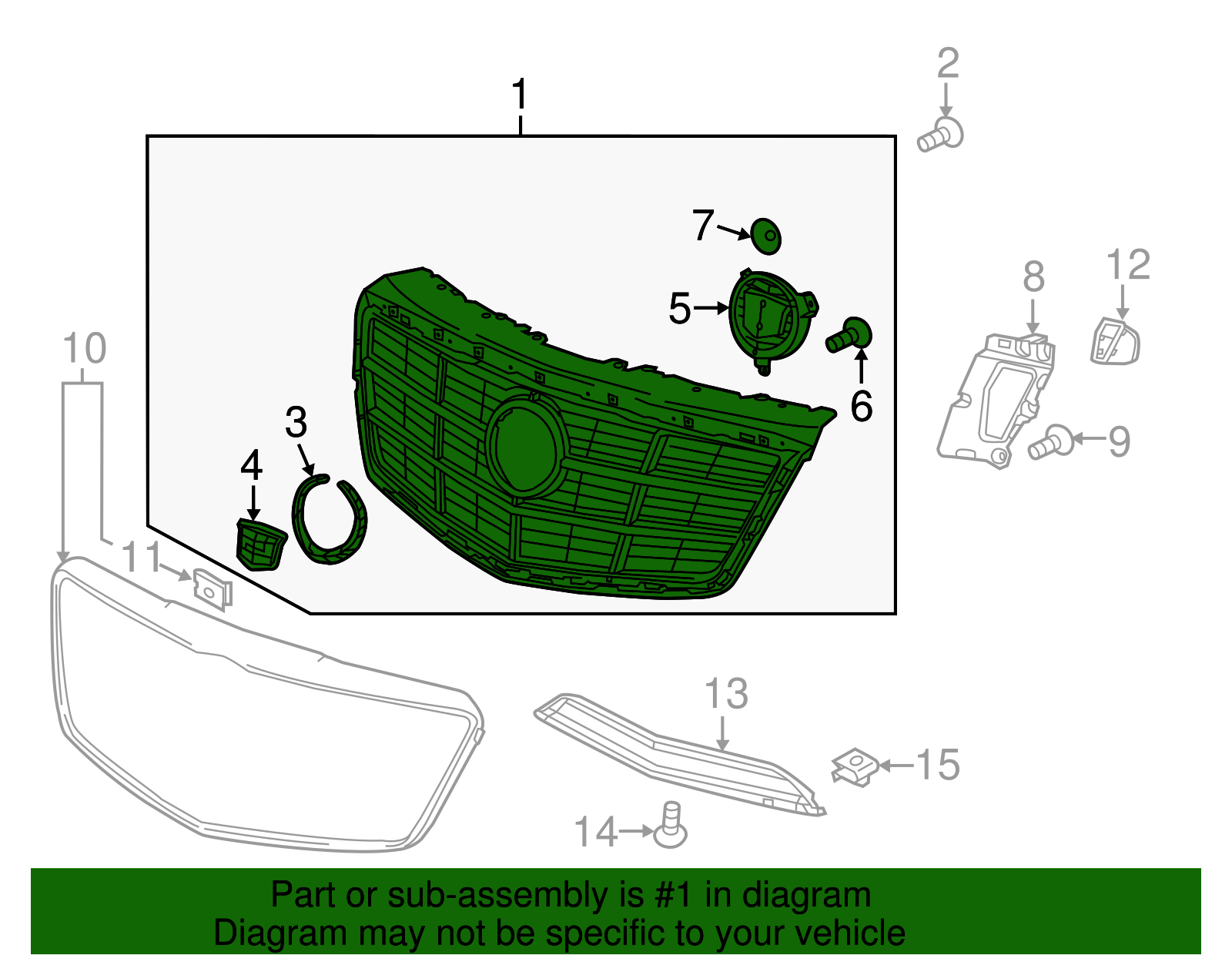 22806396 - Front Upper Grille 2014 Cadillac CTS | Gateway Buick GMC Parts