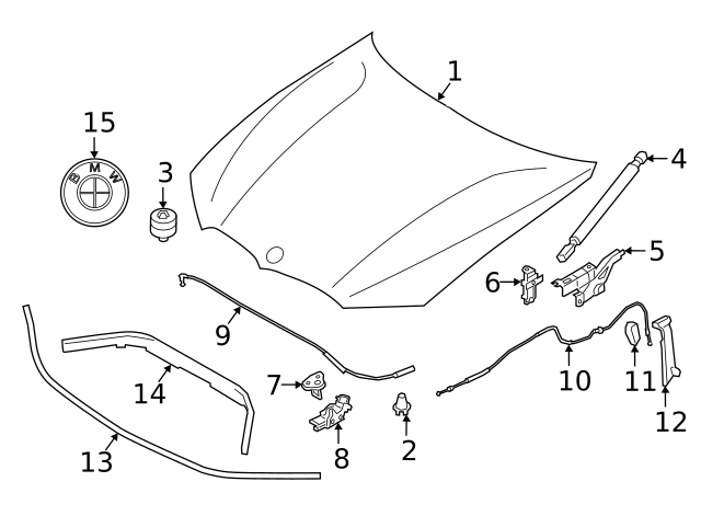 41008494445 - 2019-2020 BMW Hood (41-00-8-494-445) | BMW of South ...