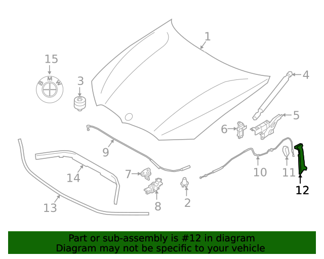 51-23-7-446-416 - Hood Release Handle Bracket 2019-2023 BMW ...