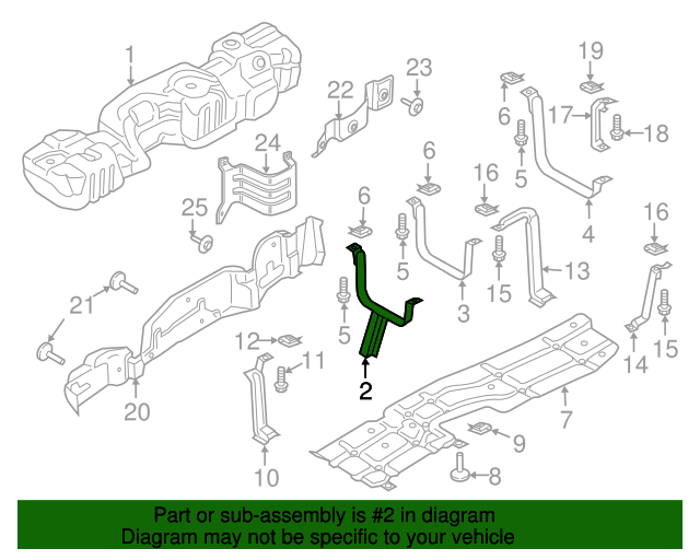 Ford HC3Z-9054-D - Fuel Tank Strap - 2019 Ford F-350 Super Duty | OEM ...