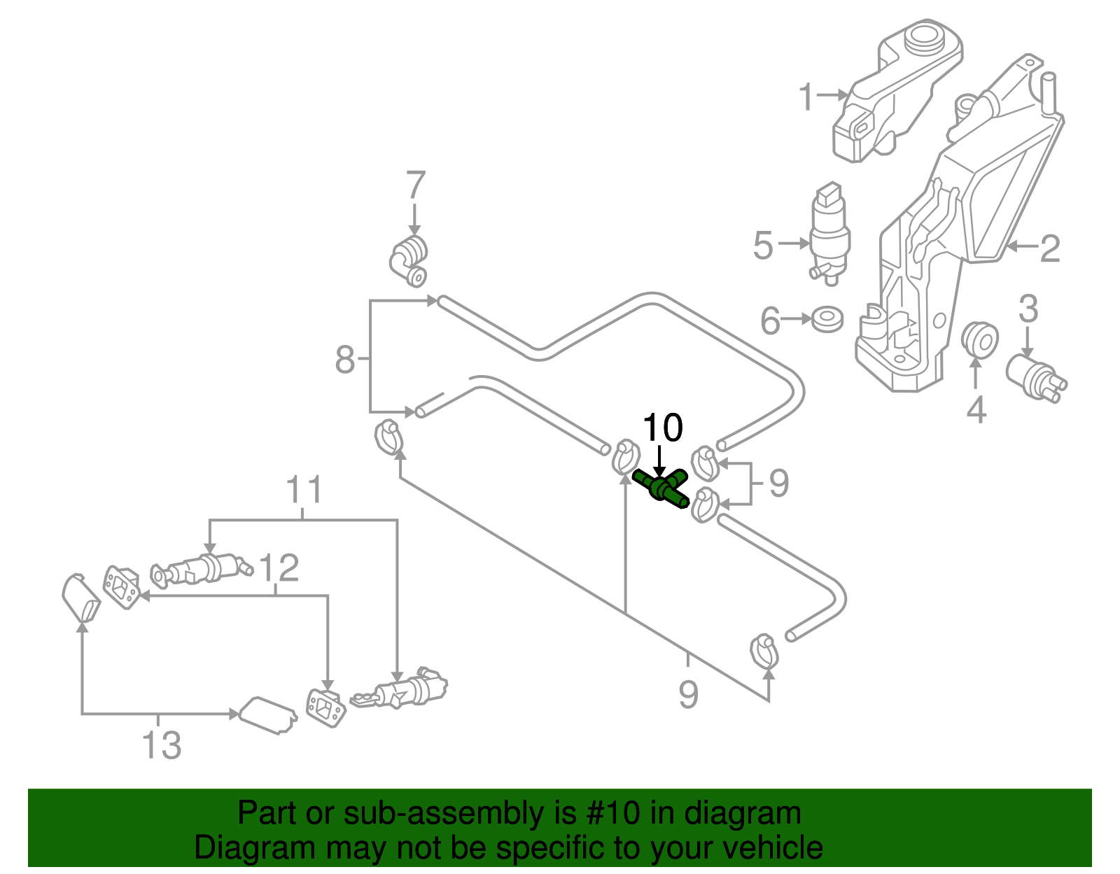 2000-2015 Audi Headlight Washer Hose Connector 1J0-955-875-C | OEM ...