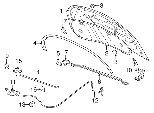 2011-2019 GM Hood Prop Rod Retainer 13187423 GM | GMPartsDirect.com